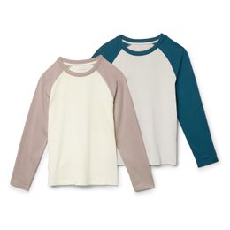 Tchibo - 2 Kinder-Langarmshirts - Jungen - Gr. 98/104 - mittelbraun