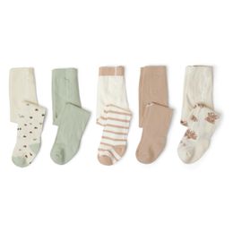 Tchibo - 5 Baby-Strumpfhosen - Baby - Gr. 74/80 - wei&szlig;/jacquard