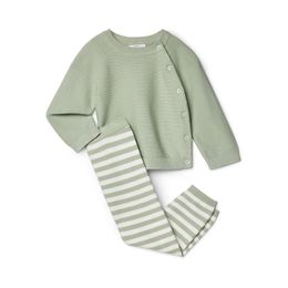 Tchibo - Baby-Strickkombi - Baby - Gr. 74/80 - mintgr&uuml;n/gestreift