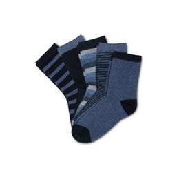 Tchibo - 5 Paar Socken - M&auml;dchen - Gr. 39-42 - dunkelblau/gestreift