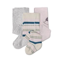 Tchibo - 3 Strumpfhosen - Baby - Gr. 86/92 - grau/gestreift