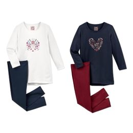 Tchibo - 2 Jersey-Pyjamas - M&auml;dchen - Gr. 158/164 - dunkelblau/print