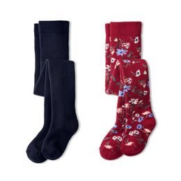 Tchibo - 2 Thermostrumpfhosen - M&auml;dchen - Gr. 98/104 - dunkelblau/gestreift