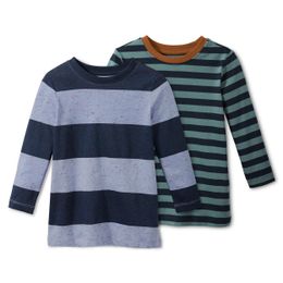 Tchibo - 2 Langarmshirts - Jungen - Gr. 170/176 - dunkelblau/gestreift
