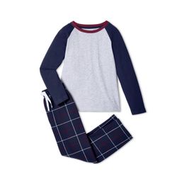 Tchibo - Pyjama - Jungen - Gr. 122/128 - wei&szlig;/kariert