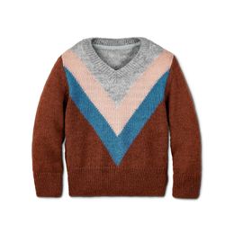 Tchibo - Strickpullover im Colorblocking-Design - M&auml;dchen - Gr. 146/152 - blau