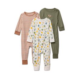 Tchibo - 3 Baby-Schlafanz&uuml;ge - Baby - Gr. 74/80 - creme/print