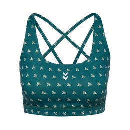 Hummel Damen-Sport-BH - Damen - Gr. M - dunkelgr&uuml;n/print