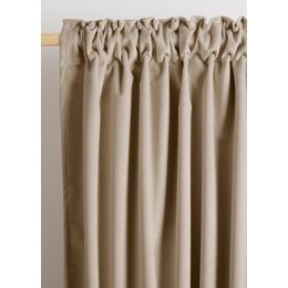 bonprix Thermo-Verdunkelungsvorhang mit samtiger Oberfl&auml;che (1er Pack), beige, Gr.245x135 cm, Thermo-Vorhang mit beschichteter silberner R&uuml;ckseite und samtiger Vorderseite