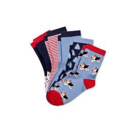 Tchibo - 5 Paar Socken - Kinder - Gr. 27-30 - dunkelblau