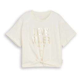 Tom Tailor Kinder-T-Shirt mit Print und Knotendetail - M&auml;dchen - Gr. 128