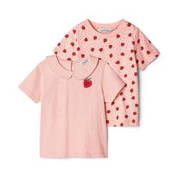 Tchibo - 2 Kinder-T-Shirts - M&auml;dchen - Gr. 110/116 - hellrosa