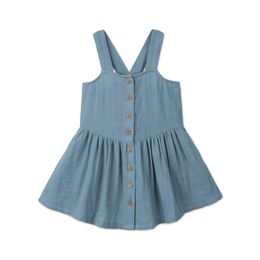 Tchibo - Baumwoll-Tr&auml;gerkleid - M&auml;dchen - Gr. 110/116 - blau