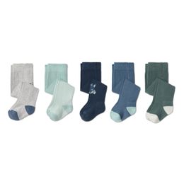 Tchibo - 5 Baumwoll-Strumpfhosen - Baby - Gr. 50/56 - dunkelblau/gestreift
