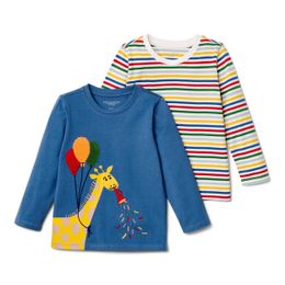 Tchibo - 2 Kinder-Langarmshirts - Jungen - Gr. 98/104 - wei&szlig;/print