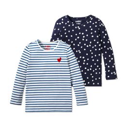 Tchibo - 2 Langarmshirts - M&auml;dchen - Gr. 158/164 - wei&szlig;/gestreift