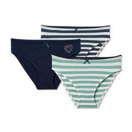 Tchibo - 3 Slips - M&auml;dchen - Gr. 134/140 - dunkelblau/gestreift