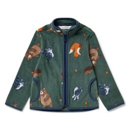 Tchibo - Kinder-Fleecejacke - Kinder - Gr. 110/116 - dunkelgr&uuml;n/print