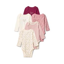 Tchibo - 5 Baby-Bodys mit Mitwachsfunktion - Baby - Gr. 74/80 - creme/print