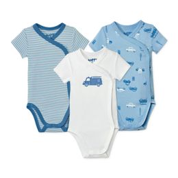 Tchibo - 3 Kurzarm-Bodys - Baby - Gr. 50/56 - hellblau