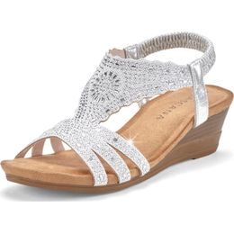 Lascana Damen Keilsandalette silberfarben Gr&ouml;&szlig;e 36