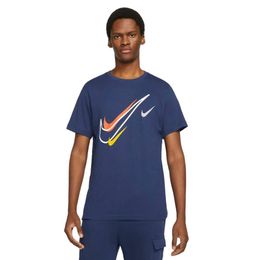 Nike Herren Court Swoosh Logo T-Shirt in Marineblau