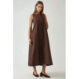 Mixray Kollektion Crew Neck &Auml;rmelloses A-Form Maxi Kleid