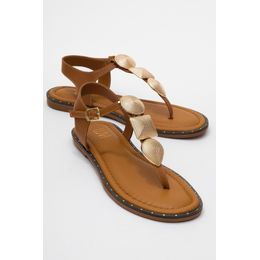 Giulia Leder Flach Sandale