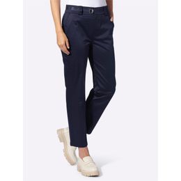 Heine Damen Chinohose, Blau, Gr. 50, 7/8-Hose, Material: Baumwolle