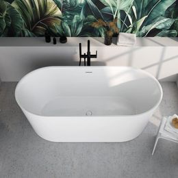 evineo ineo3 freistehende Badewanne mit Schlitz-&Uuml;berlauf L: 175 B: 80 H: 60 cm, BE4087WH,