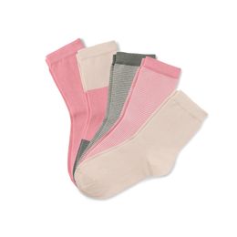 Tchibo - 5 Paar Socken mit Baumwolle - M&auml;dchen - Gr. 35-38 - wei&szlig;