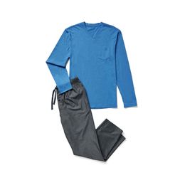 Tchibo - Pyjama mit gewebter Hose - Herren - Gr. S - dunkelblau