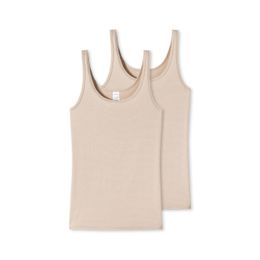 2 Schiesser Tr&auml;gertops mit Modal - Damen - Gr. 40 - braun