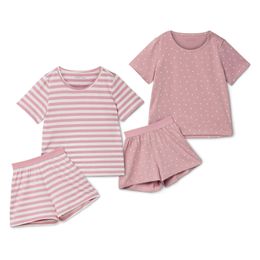 Tchibo - 2 kurze Kinder-Pyjamas - M&auml;dchen - Gr. 122/128 - wei&szlig;/print