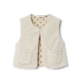 Tchibo - Kinder-Teddyweste - M&auml;dchen - Gr. 110/116 - wei&szlig;