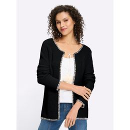 Heine Damen Strickjacke, Schwarz, Gr. 46, Strickjacken, Material: Baumwolle