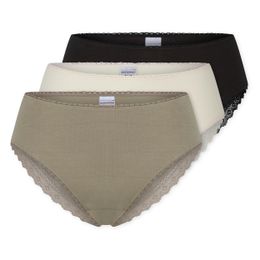 3 Schiesser Brazilian-Slips - Damen - Gr. 38 - schwarz