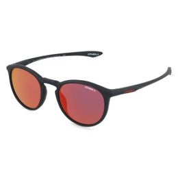O`Neill O&rsquo;Neill 966126 | Herren-Sonnenbrille | Fassung: Vollrand, Rund, Kunststoff, Schwarz Matt | Glasfarbe: Rot