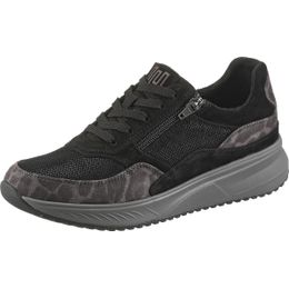 Waldl&auml;ufer Damen Sneaker mit Details in Tierfell-Optik schwarz Gr&ouml;&szlig;e 6,5