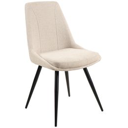 Livetastic Stuhl Cord, Beige, Holz, Metall, Textil, Pappel, Sperrholz, konisch, 49x88x59 cm, Esszimmer, St&uuml;hle, Esszimmerst&uuml;hle, Vierfu&szlig;st&uuml;hle