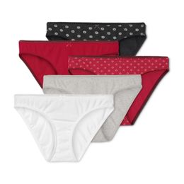 Tchibo - 5 Slips - Damen - Gr. L - dunkelgrau/print