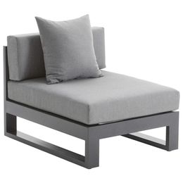 Amatio Loungemittelteil, Anthrazit, Metall, Textil, F&uuml;llung: Schaumstoff, 70x60x90 cm, Bsci, Loungem&ouml;bel