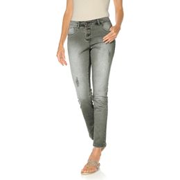 Heine Damen Boyfriend Hose, Grau, Gr. 19, R&ouml;hrenhosen, Material: Baumwolle, vielseitig kombinierbar