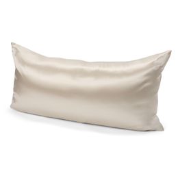 Tchibo - Kopfkissenbezug mit Seide - grau-beige