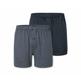 2 Schiesser Jersey-Boxer - Herren - Gr. Xxl/8 - dunkelblau/gestreift