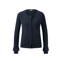 Tchibo - Feinstrickjacke mit R&uuml;schen - Damen - Gr. XXL - blau