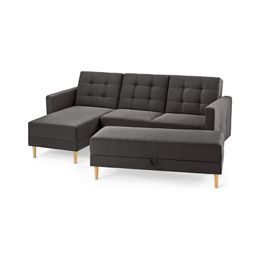 Tchibo - Federkern-Eckschlafsofa &raquo;Just Relax&laquo; mit Stauraumbank - 222x144x92cm - dunkelgrau -