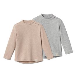 Tchibo - 2 Baby-Rippshirts - Baby - Gr. 74/80 - hellgrau