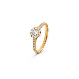 Tchibo - 585 Gold Ring Diamanten - Damen - Gr. 17 - wei&szlig;