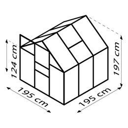 Vitavia Einsteiger-Gew&auml;chshaus inkl. Fundamentrahmen - 195x195x197cm - schwarz -